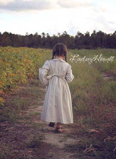 Girls Hand Smocked Fall Dress with Long Sleeves