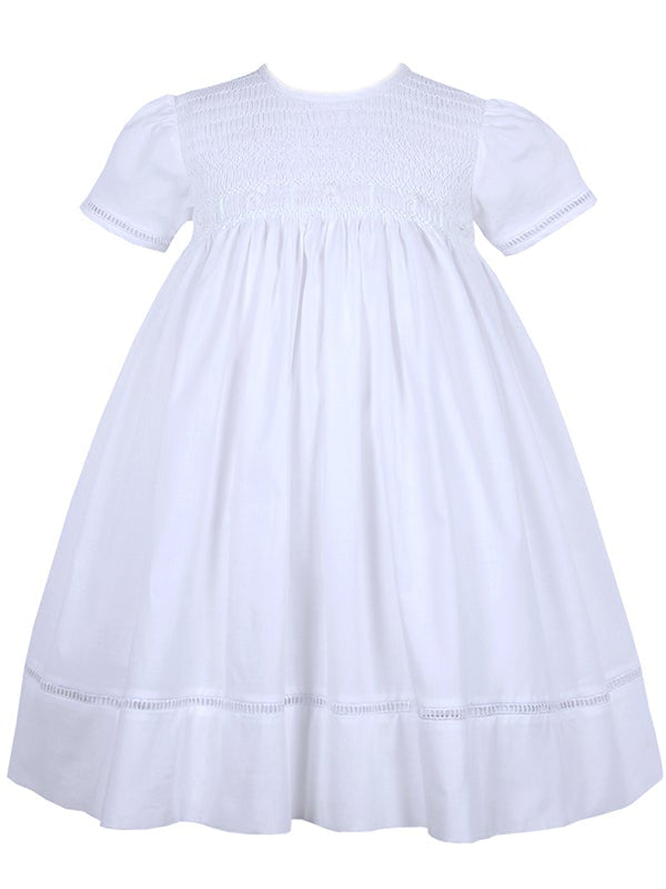 Girls Matilda Timeless White Smocked Dress