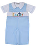 Newborn baby Boy Hand Smocked Easter Bunny Longall and Shirt