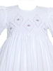 Girls Classic White Smocked Dress and Lavender Ribbons